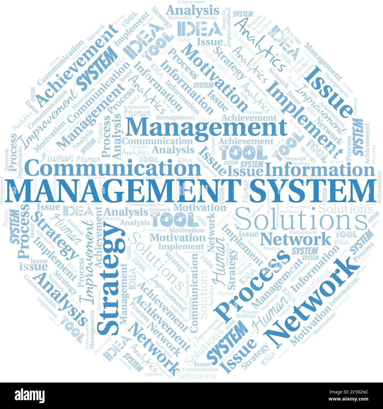 Management System typography vector word cloud. Wordcloud collage made ...