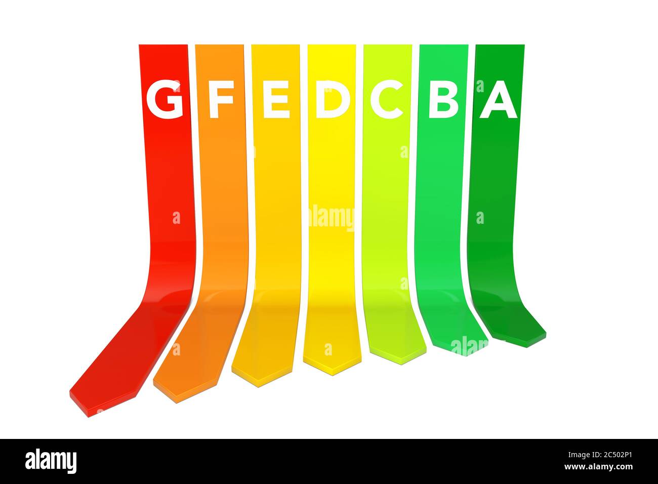 Energy Efficiency Rating Chart on a white background. 3d Rendering ...
