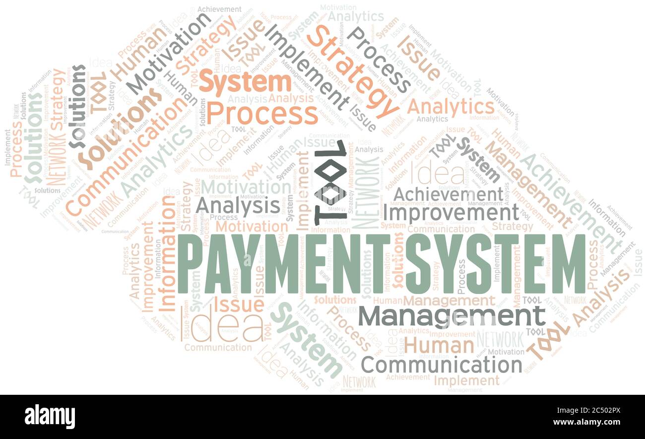 Payment System typography vector word cloud. Wordcloud collage made ...
