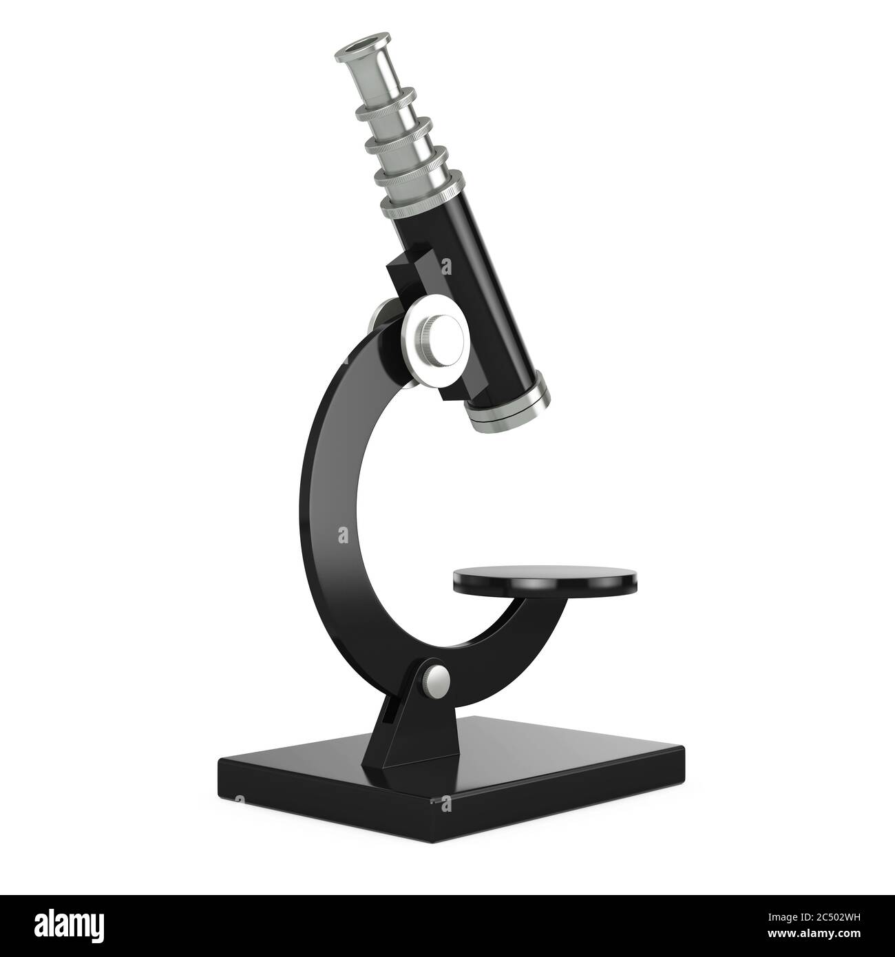Abstract Vintage Laboratory Microscope on a white background. 3d ...