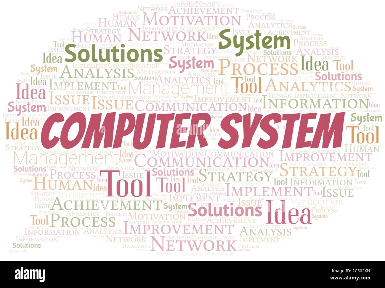Computer System typography vector word cloud. Wordcloud collage made ...