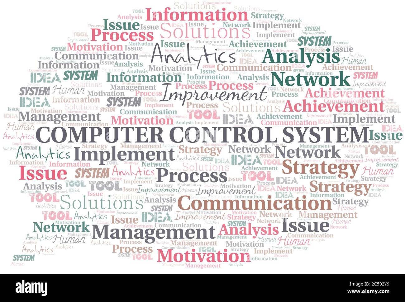 Computer Control System typography vector word cloud. Wordcloud collage ...
