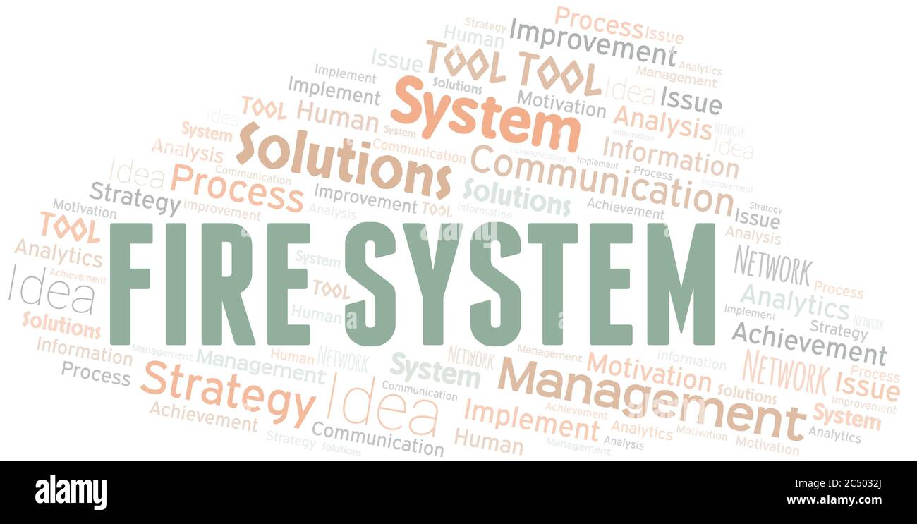 Fire System typography vector word cloud. Wordcloud collage made with ...