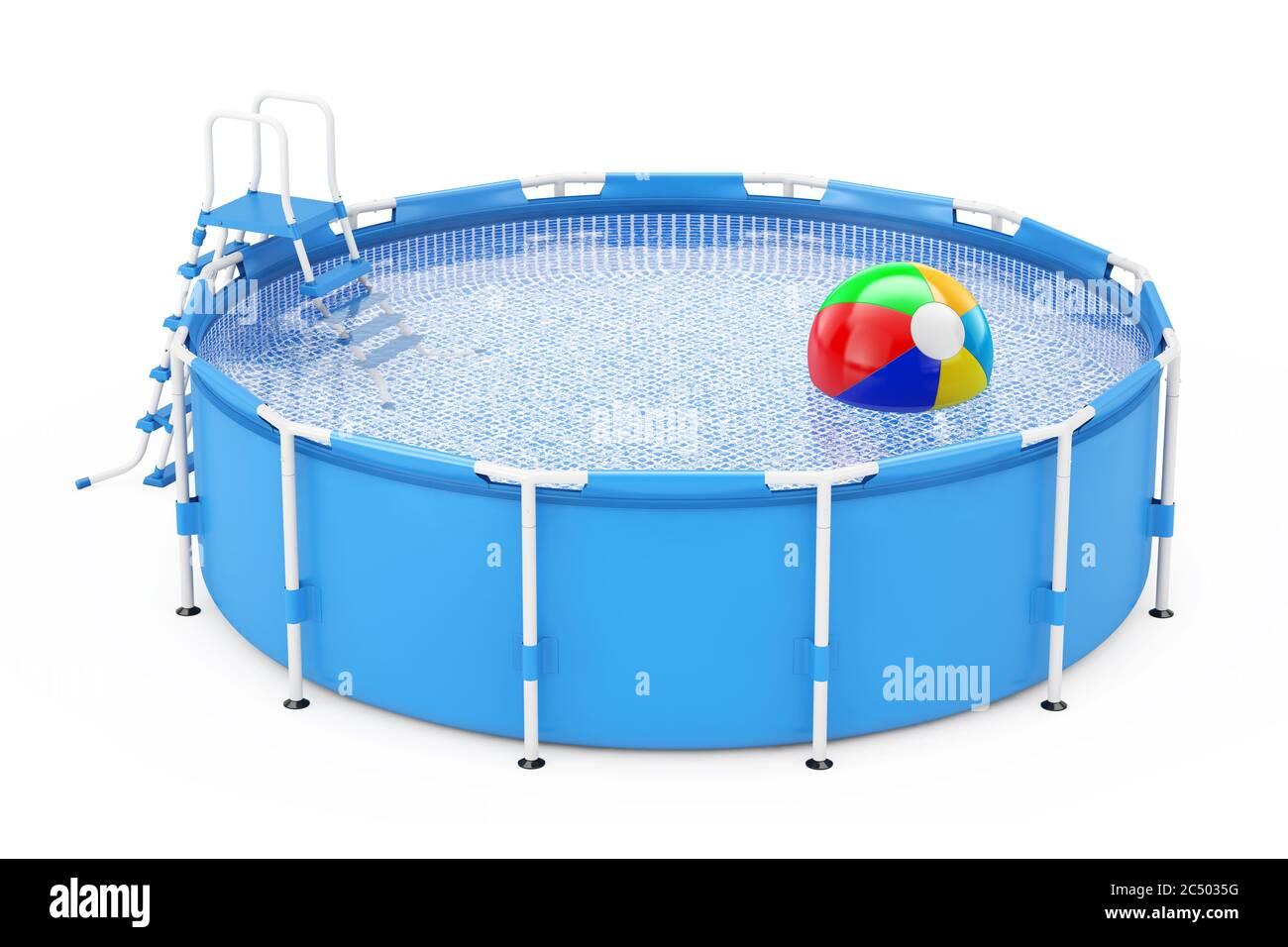 Blue Portable Outdoor Round Swimming Water Pool with Ladder and Beach ...
