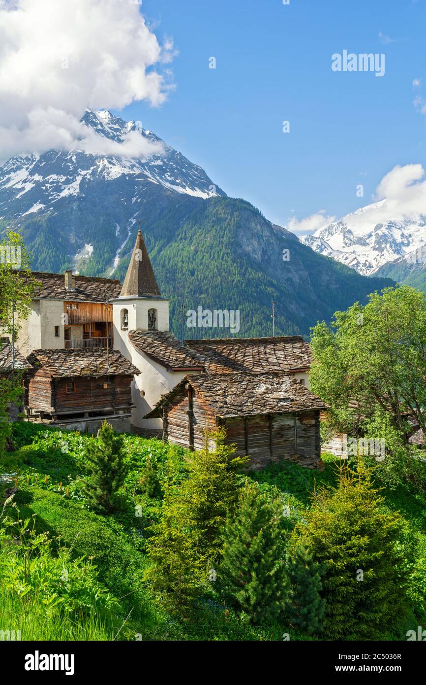 Switzerland Valais Val Dherens Village High Resolution Stock ...