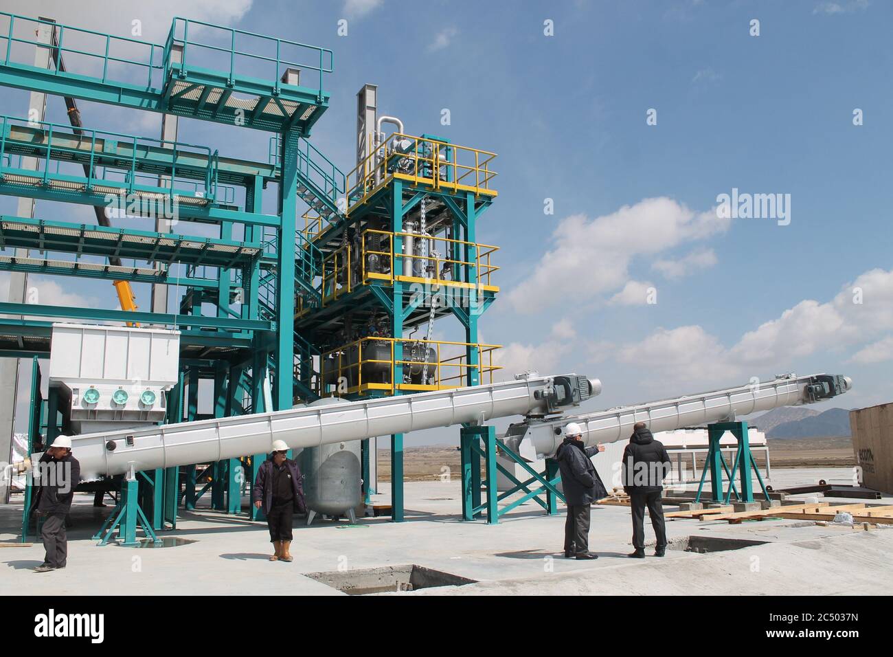 Oil pipes at a petrochemical plant in the production of oil and gas ...