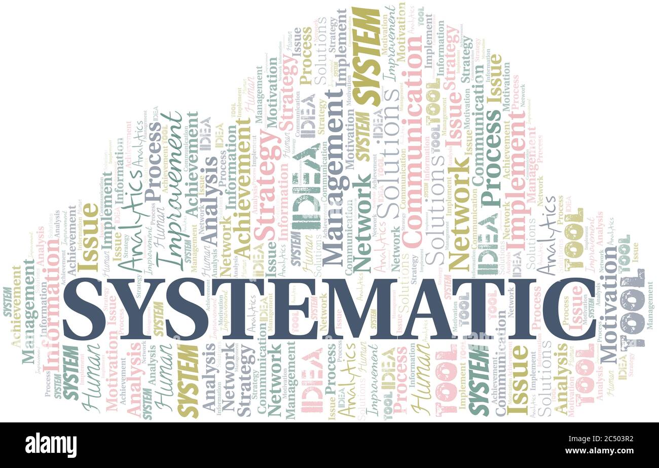 Systematic typography vector word cloud. Wordcloud collage made with ...