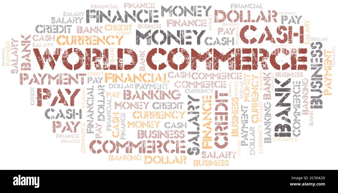 World Commerce typography vector word cloud. Wordcloud collage made ...