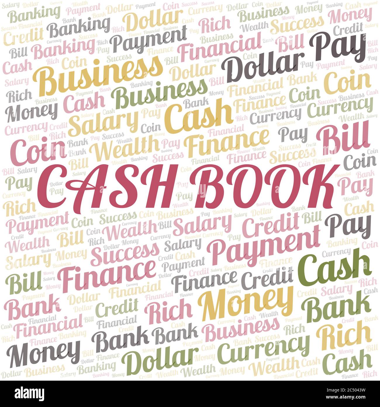 Cash Book typography vector word cloud. Wordcloud collage made with the ...