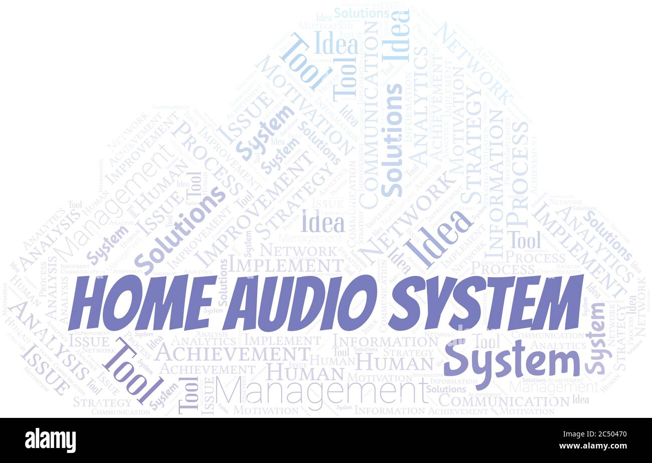 Home Audio System typography vector word cloud. Wordcloud collage made ...