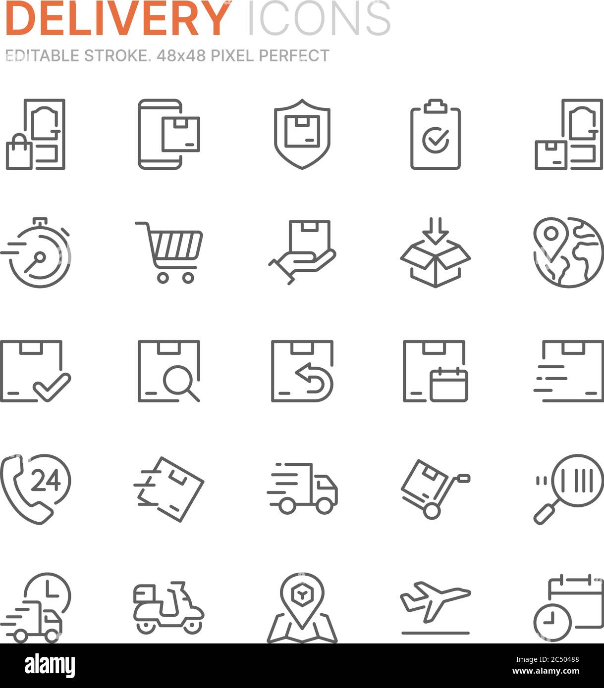 Express delivery icons set Cut Out Stock Images & Pictures - Alamy