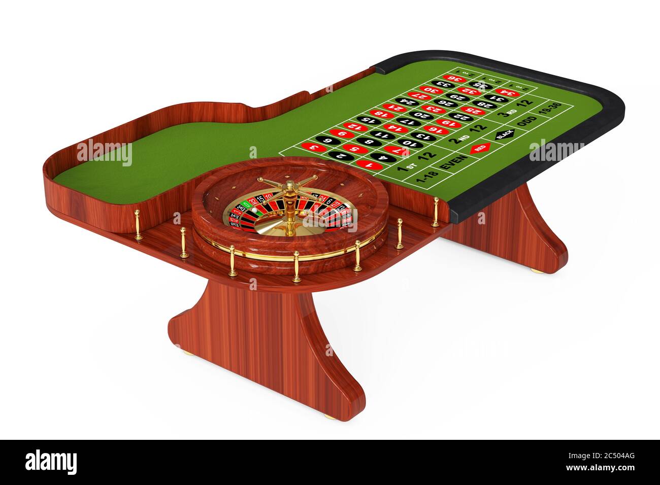 Classic Casino Roulette Table on a white background. 3d Rendering Stock ...