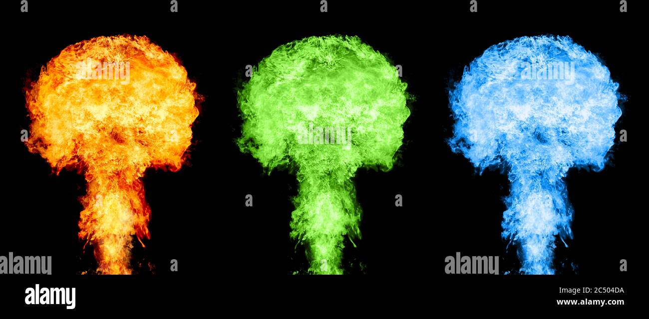 Explosion - fire mushroom. Mushroom cloud fireball from an explosion ...