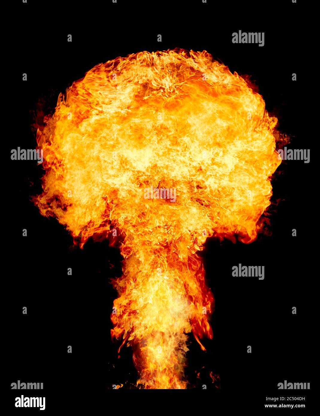Explosion - fire mushroom. Mushroom cloud fireball from an explosion ...