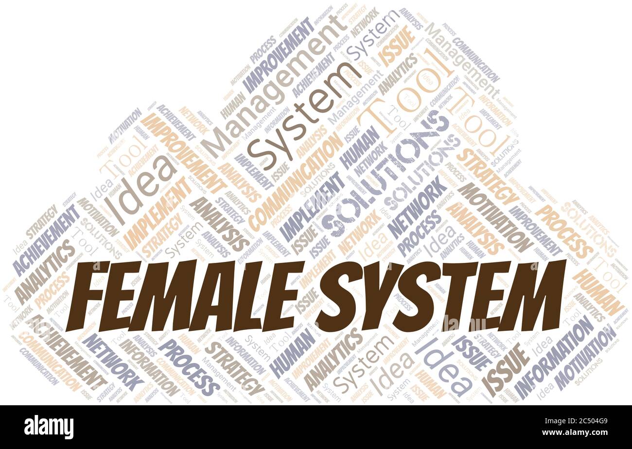 Female System typography vector word cloud. Wordcloud collage made with ...