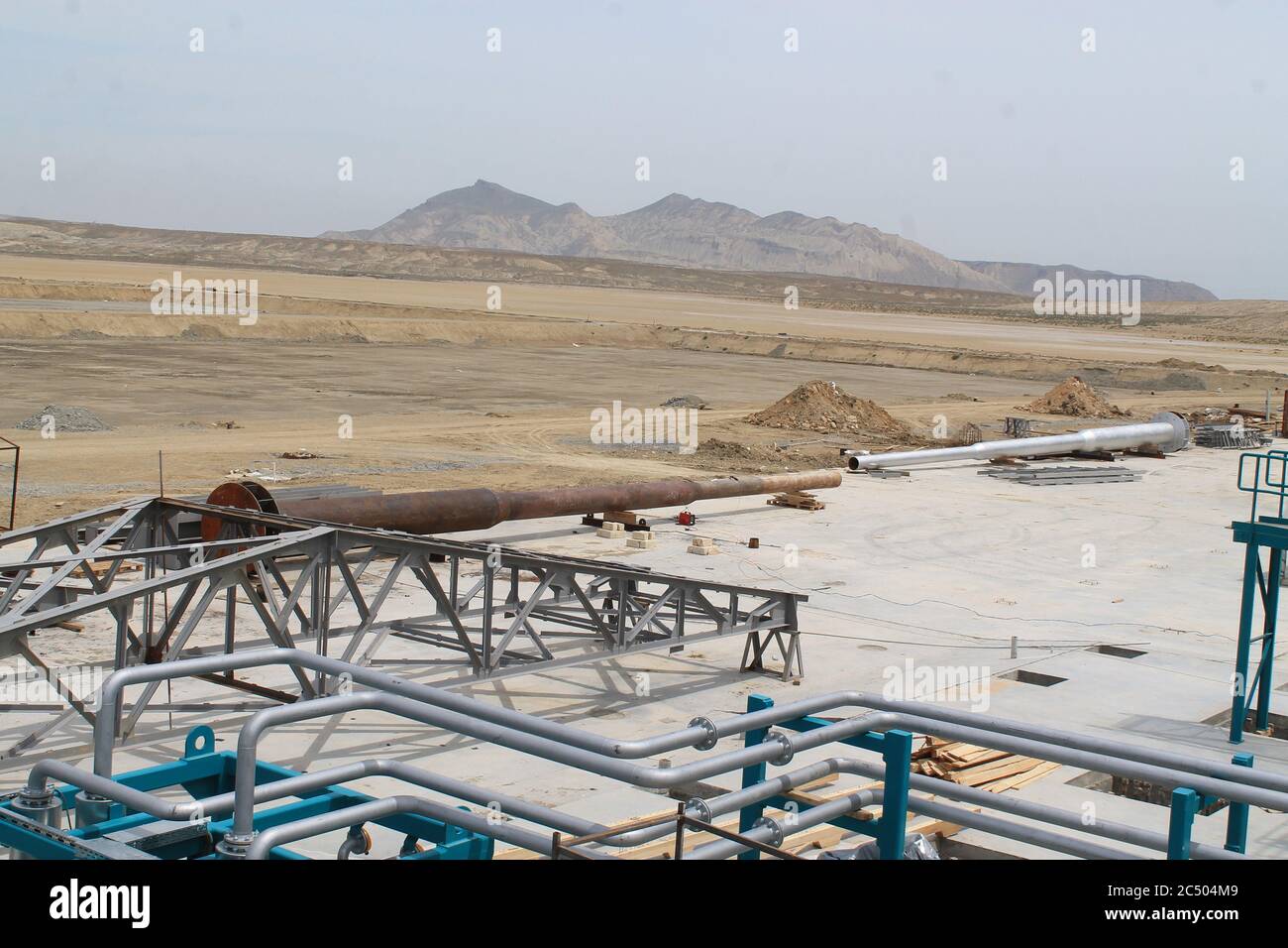 Oil pipes in a petrochemical plant during the production of oil and gas ...