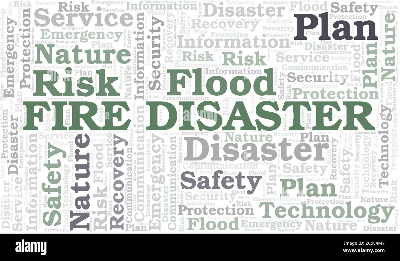 Fire Disaster typography vector word cloud. Wordcloud collage made with ...