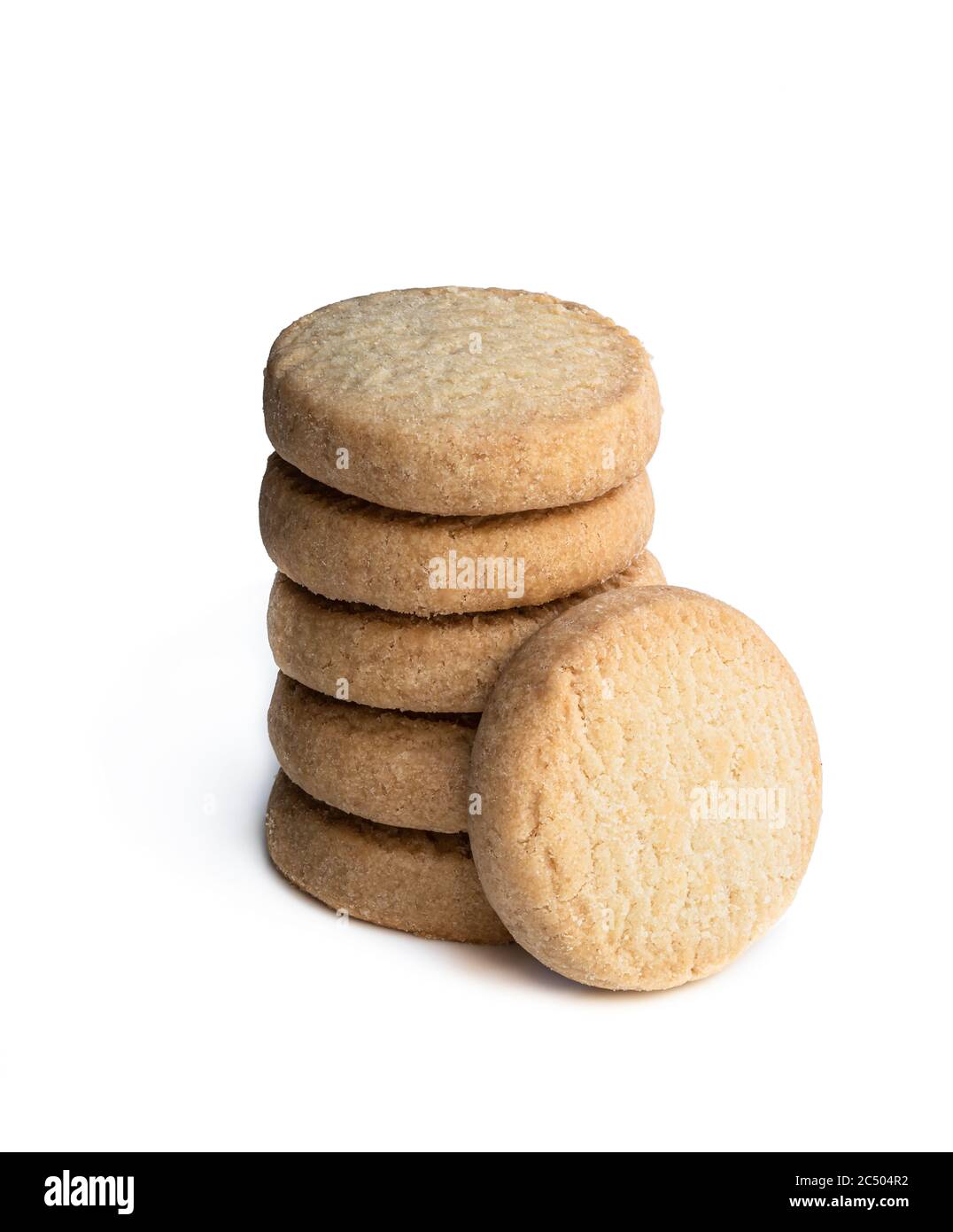 Stacked short pastry cookies isolated on white Stock Photo - Alamy
