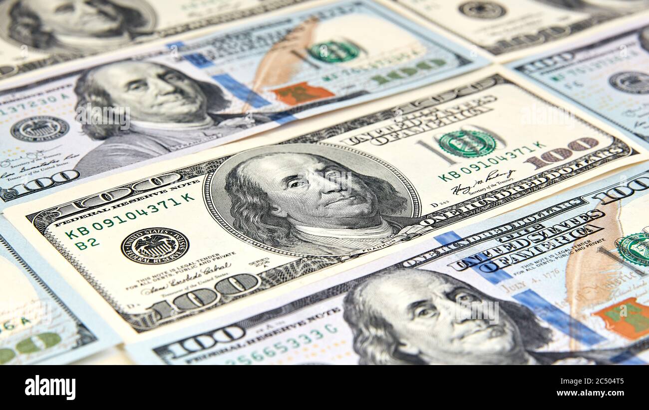 One Hundred Dollar Banknotes. Dollars Closeup Concept. American Dollars ...
