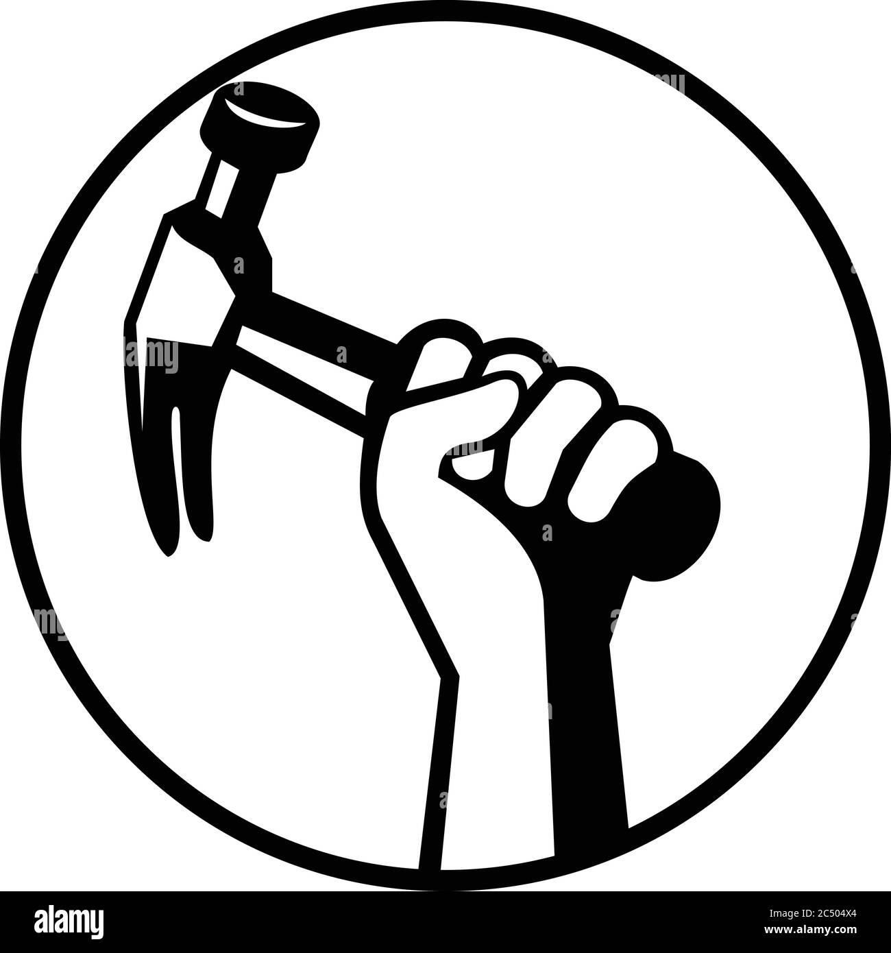 Builder holding hand to side Stock Vector Images - Alamy