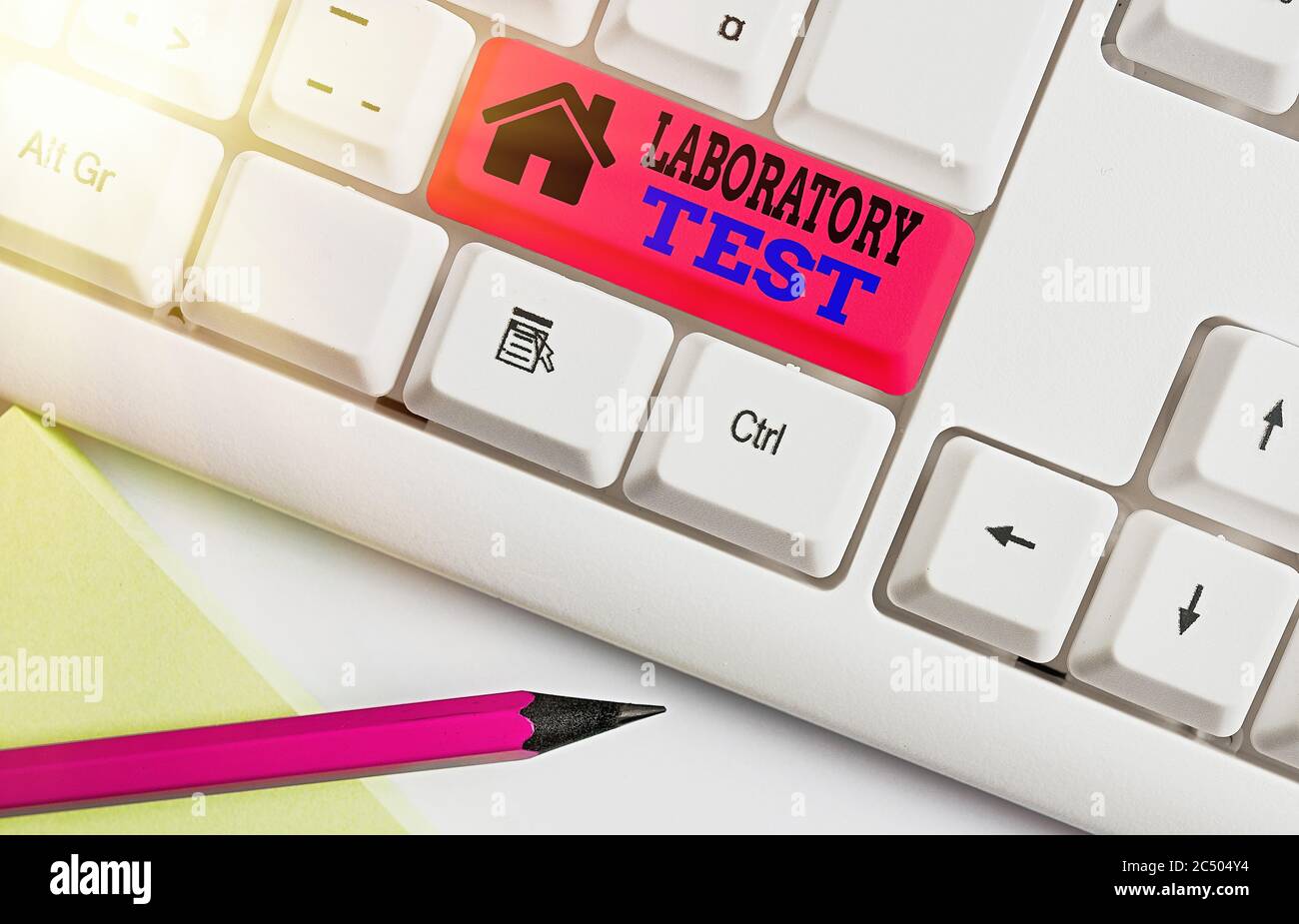 Writing note showing Laboratory Test. Business concept for ...