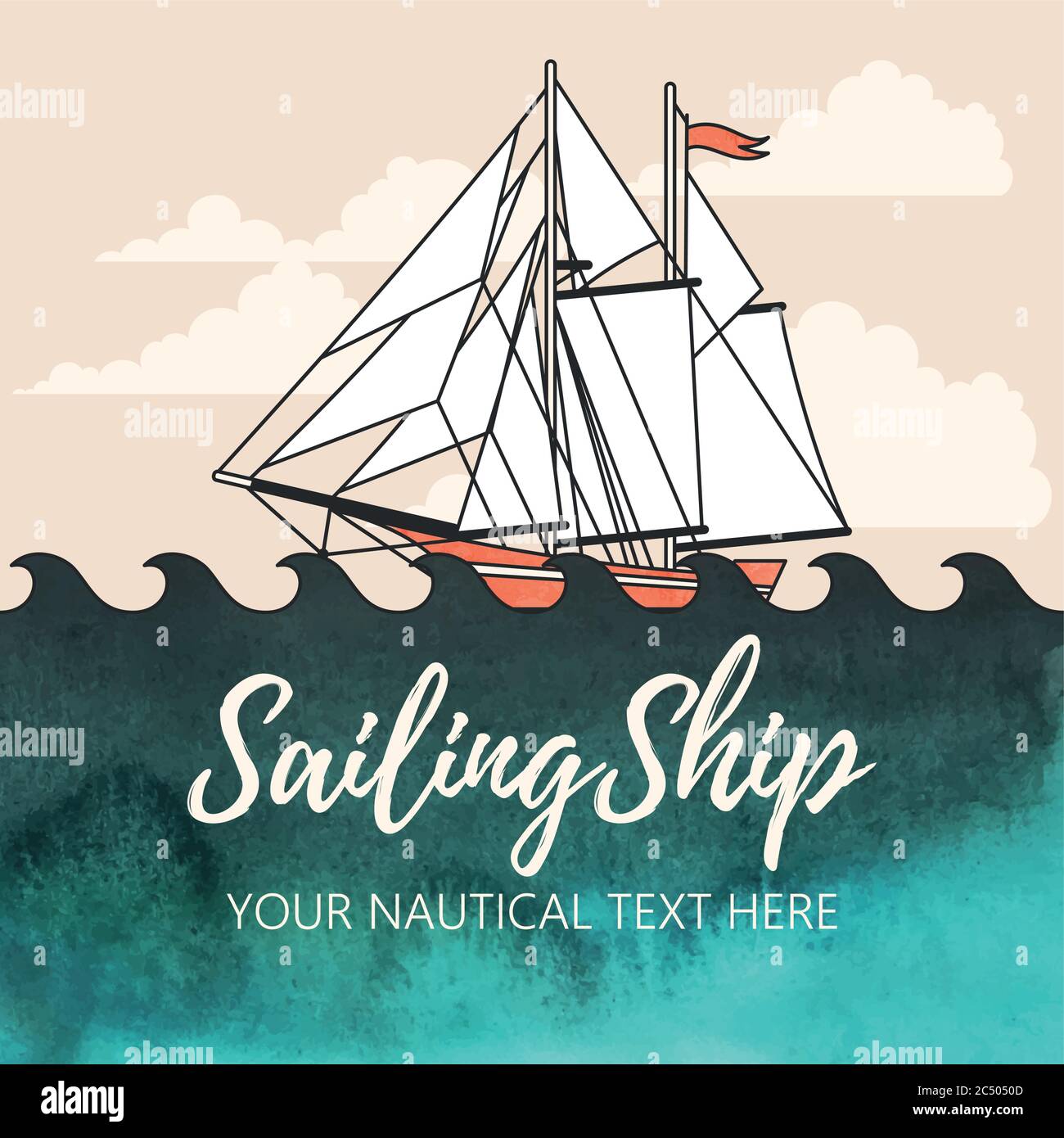 Illustration of sailing ship Stock Vector Image & Art - Alamy