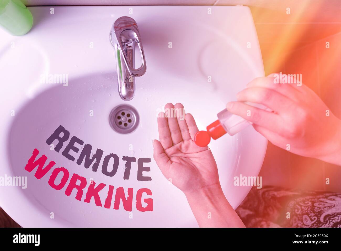 Text sign showing Remote Working. Business photo text style that allows ...