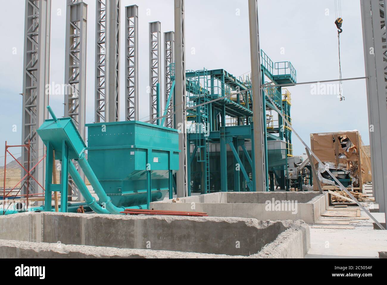 Oil pipes in a petrochemical plant during the production of oil and gas ...
