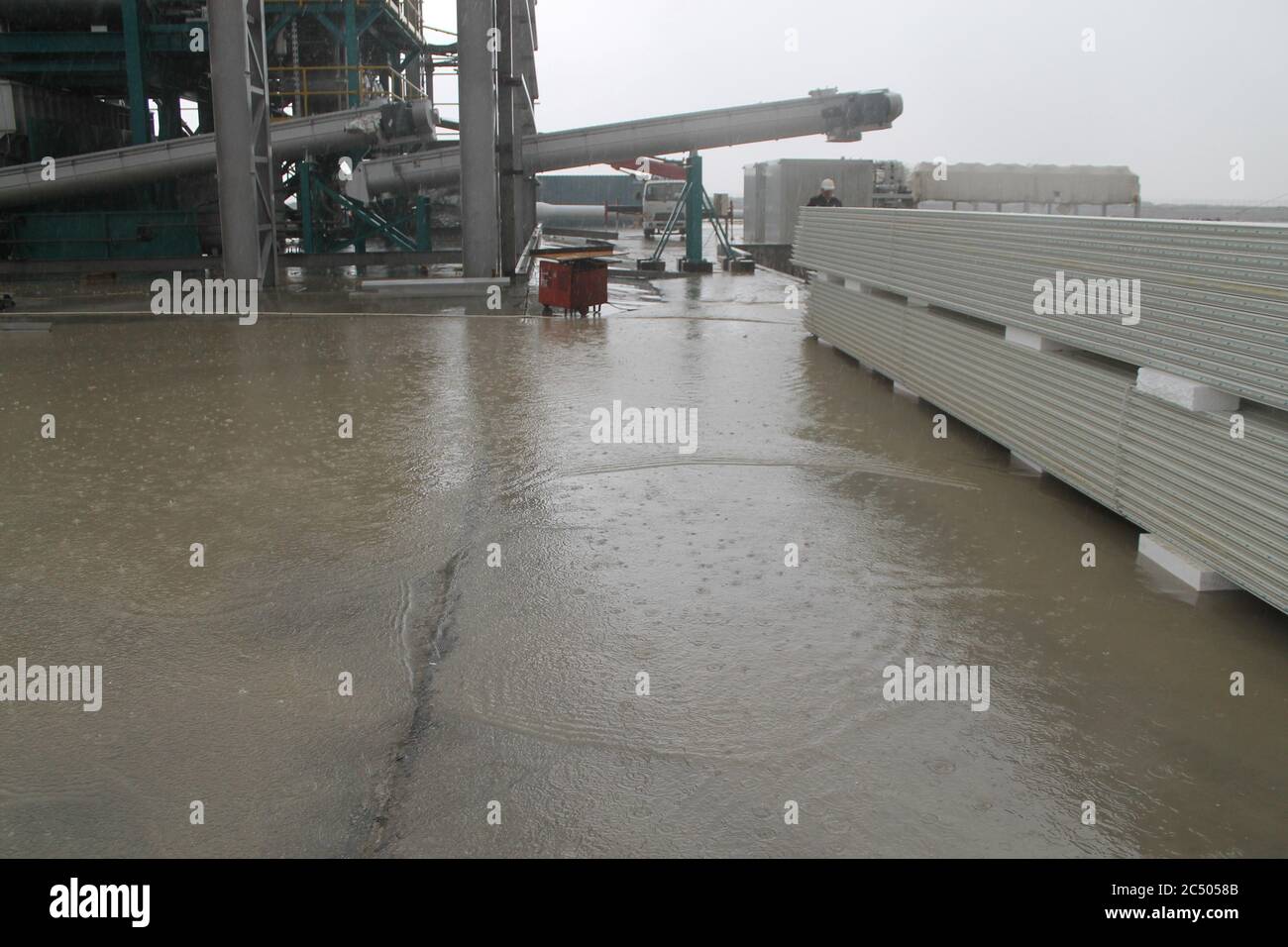 Oil pipes in a petrochemical plant during the production of oil and gas ...