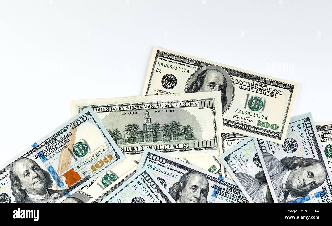 One Hundred Dollar Banknotes. Dollars Closeup Concept. American Dollars ...