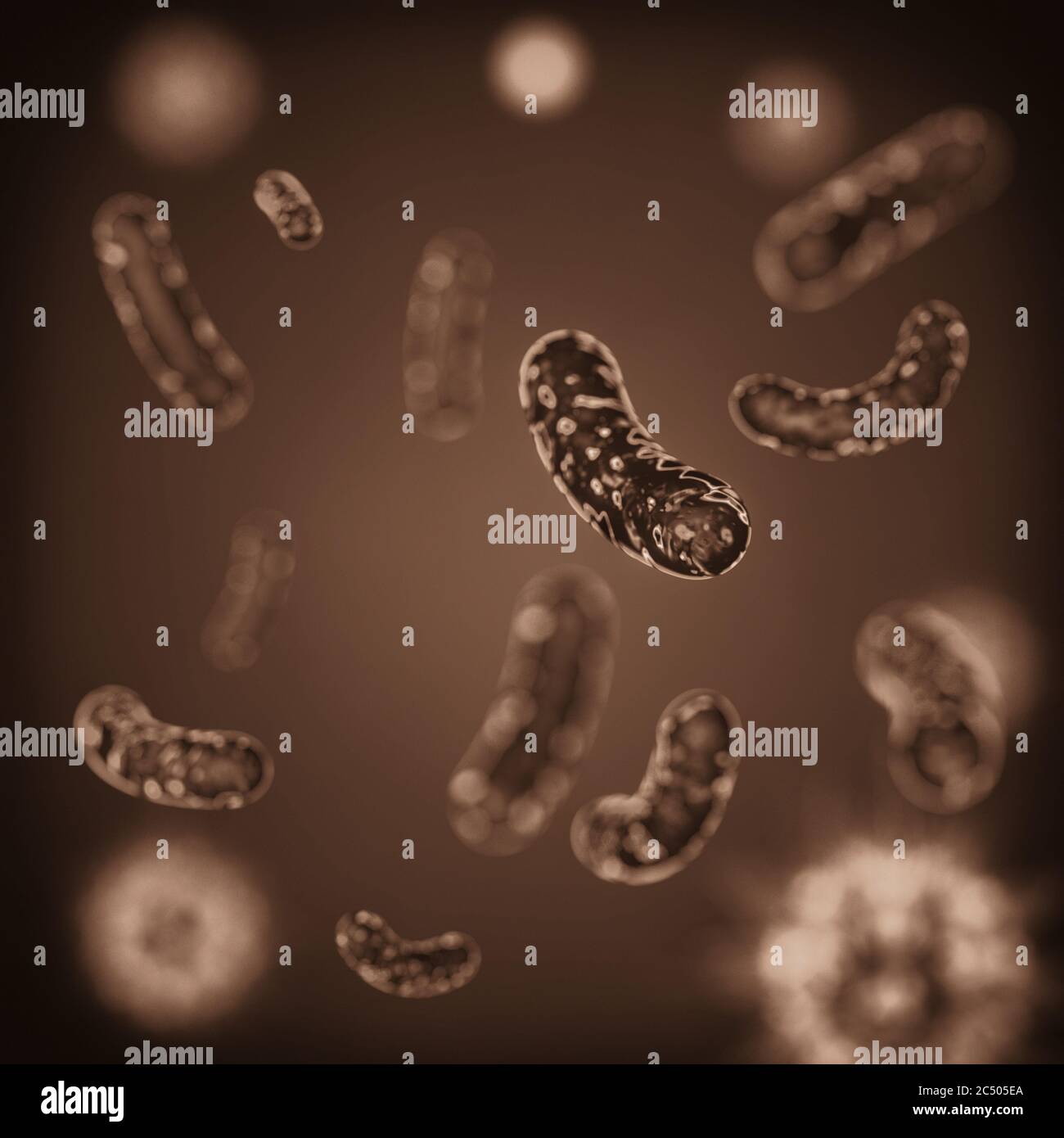 Abstract Virus, Bacteria or Microbe extreme closeup. 3d Rendering Stock ...