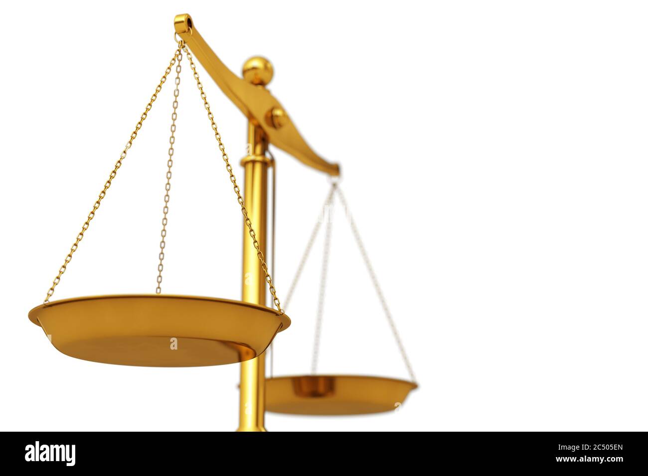 Classical Golden Scales on a white background. 3d Rendering Stock Photo ...