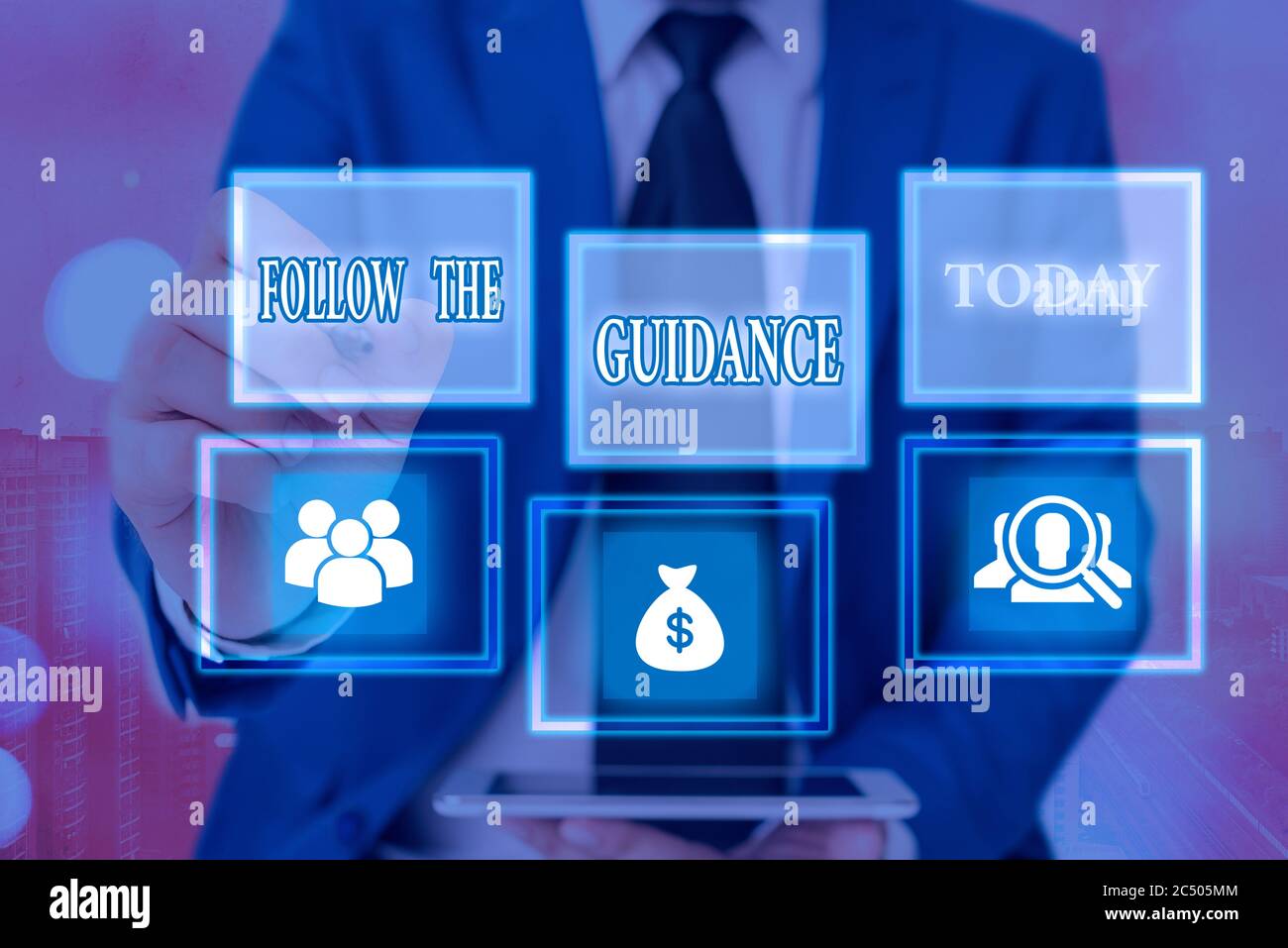 Conceptual hand writing showing Follow The Guidance. Concept meaning ...