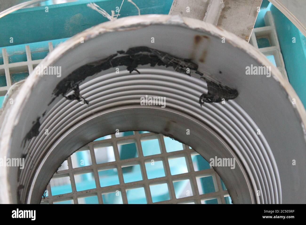Oil pipes at a petrochemical plant in the production of oil and gas ...