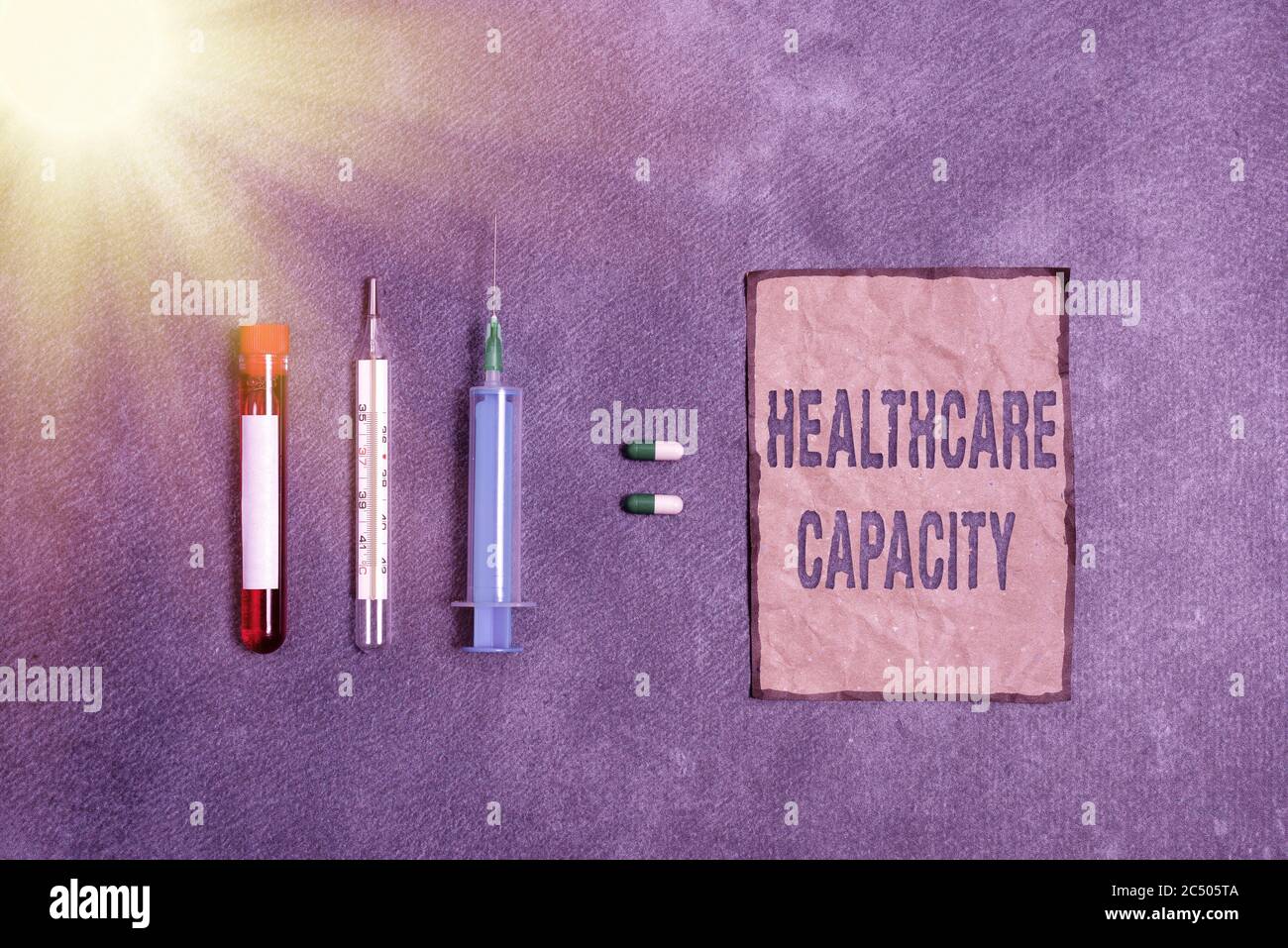 Writing note showing Healthcare Capacity. Business concept for maximum ...