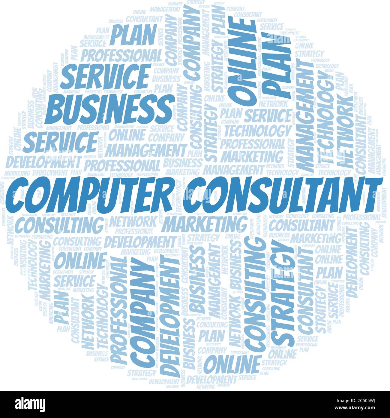 Computer Consultant typography vector word cloud. Wordcloud collage ...