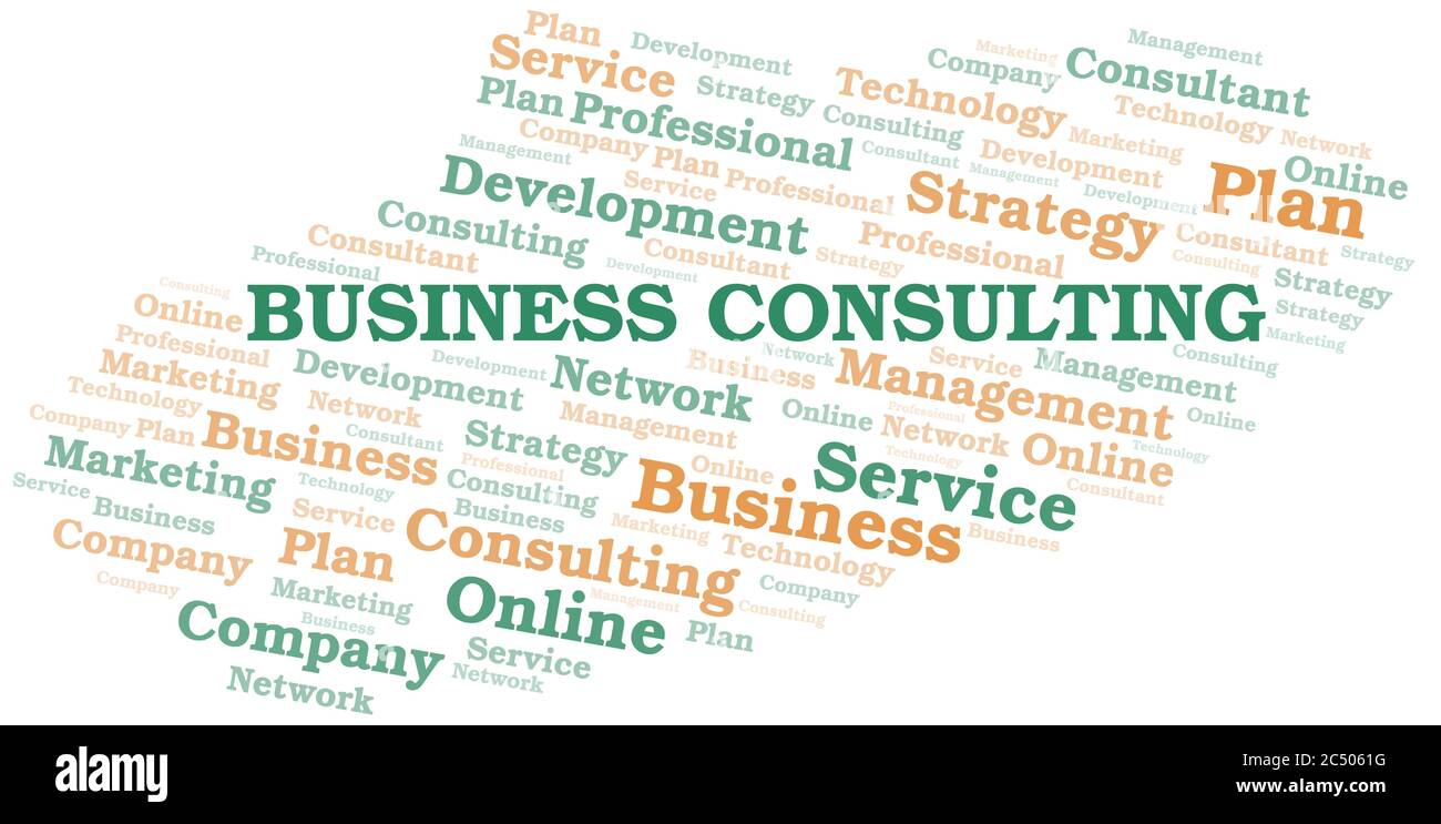 Consulting word cloud illustration tag Stock Vector Images - Alamy