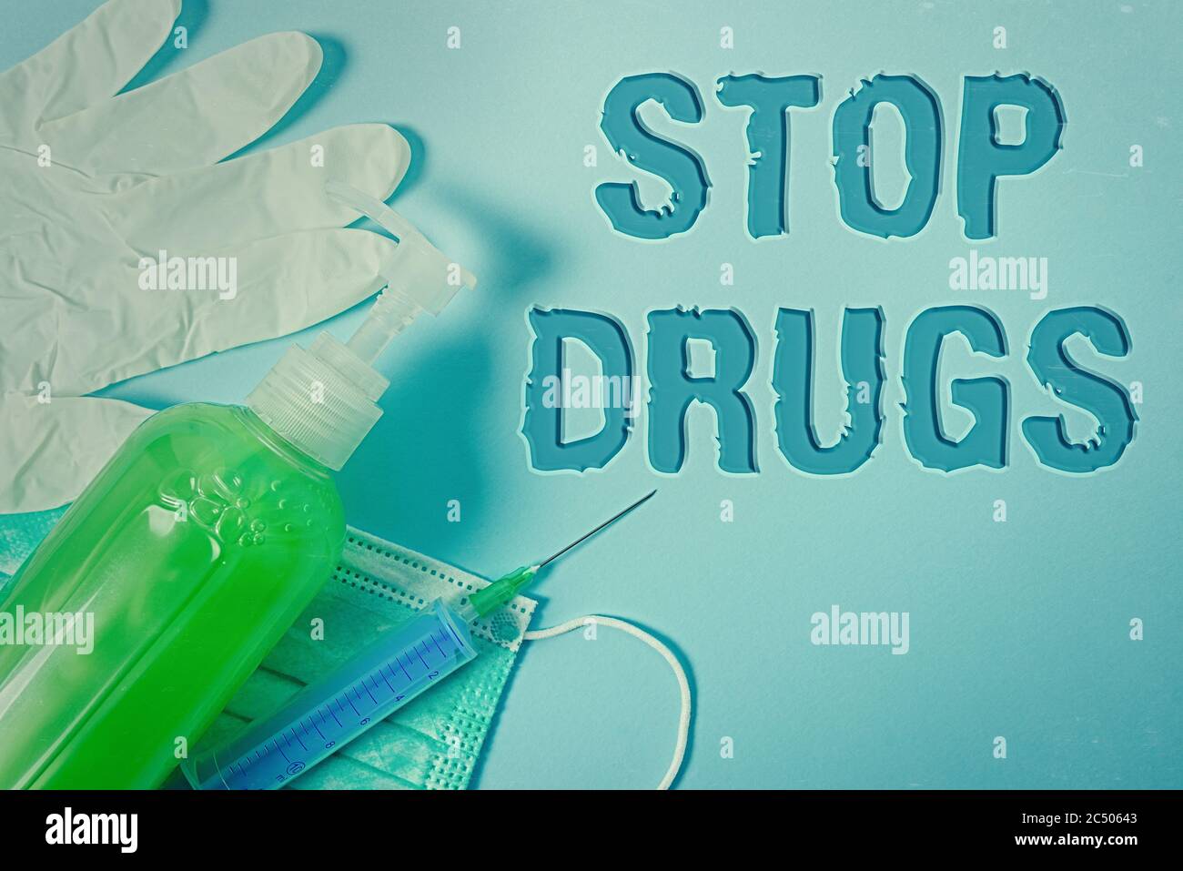 Conceptual hand writing showing Stop Drugs. Concept meaning put an end ...