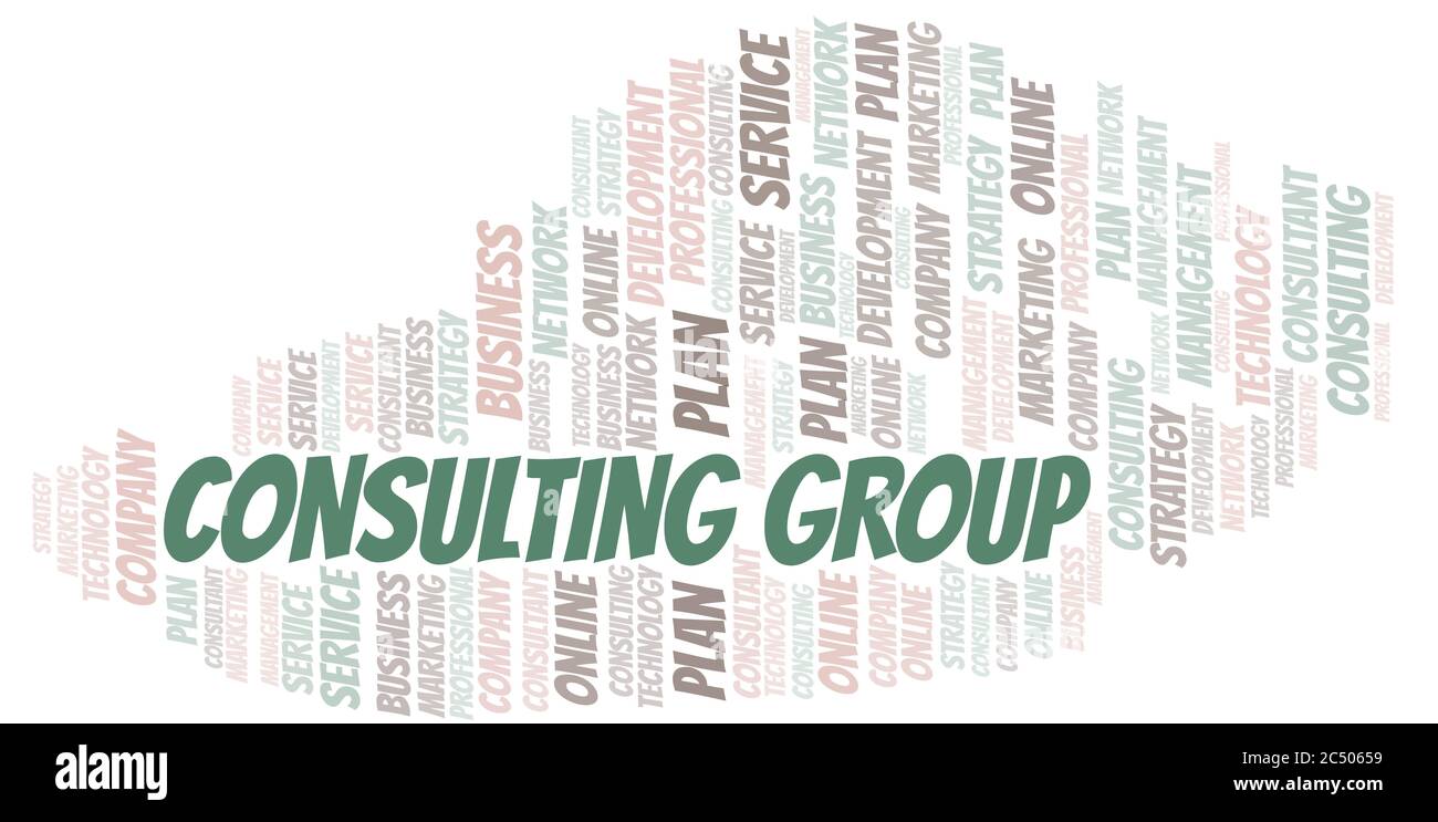 Consulting Group typography vector word cloud. Wordcloud collage made ...