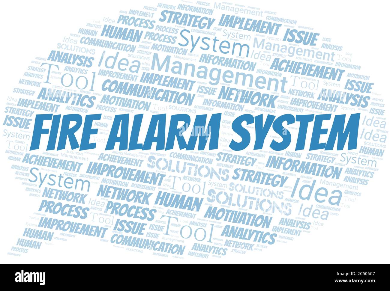 Fire Alarm System typography vector word cloud. Wordcloud collage made with the text only Stock ...