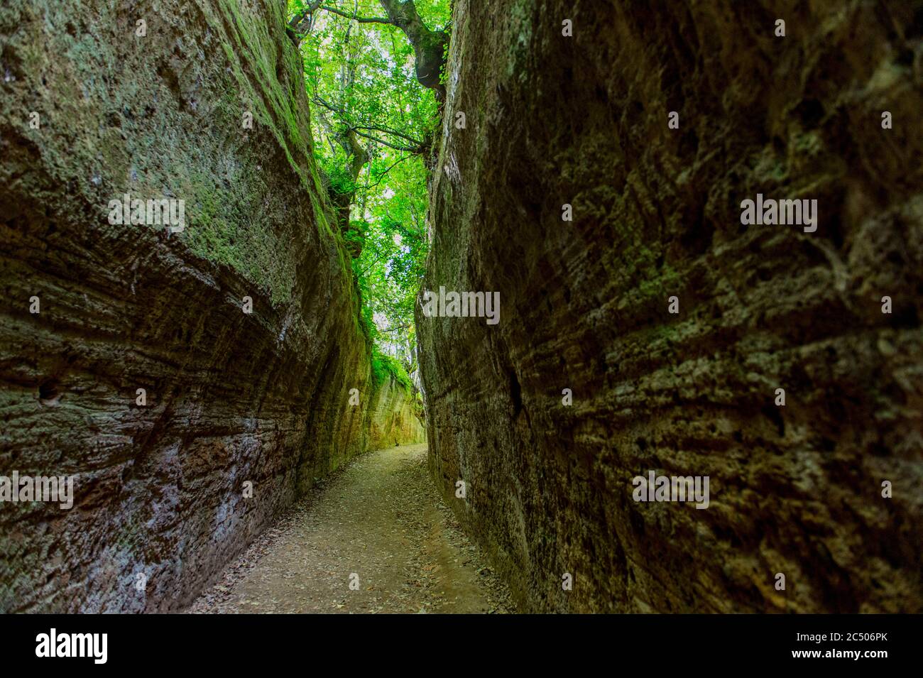 The Etruscan vie cave (cave road) at the Etruscan Necropolis, the ...