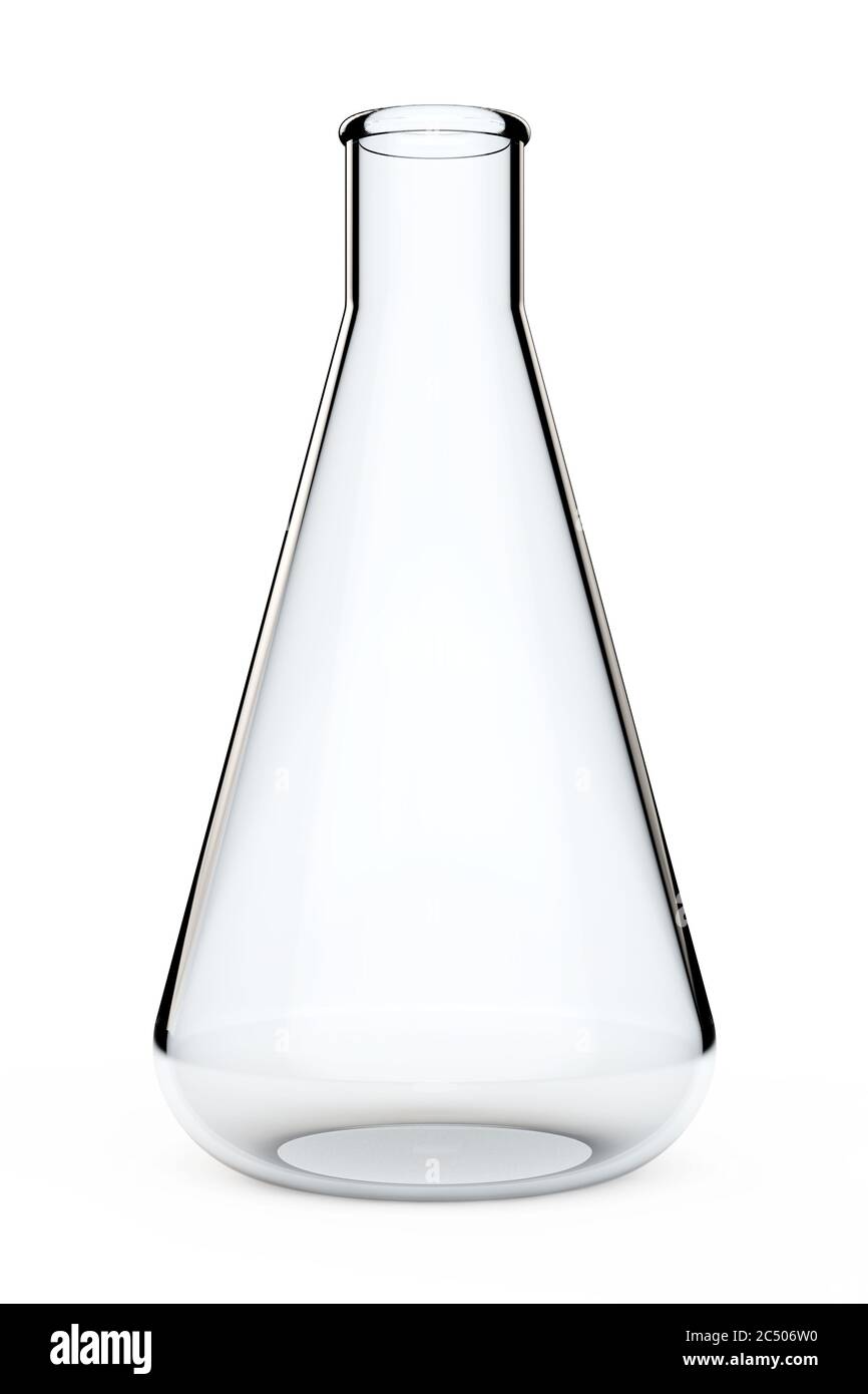 Laboratory Glassware. Chemical Flask on a white background. 3d ...