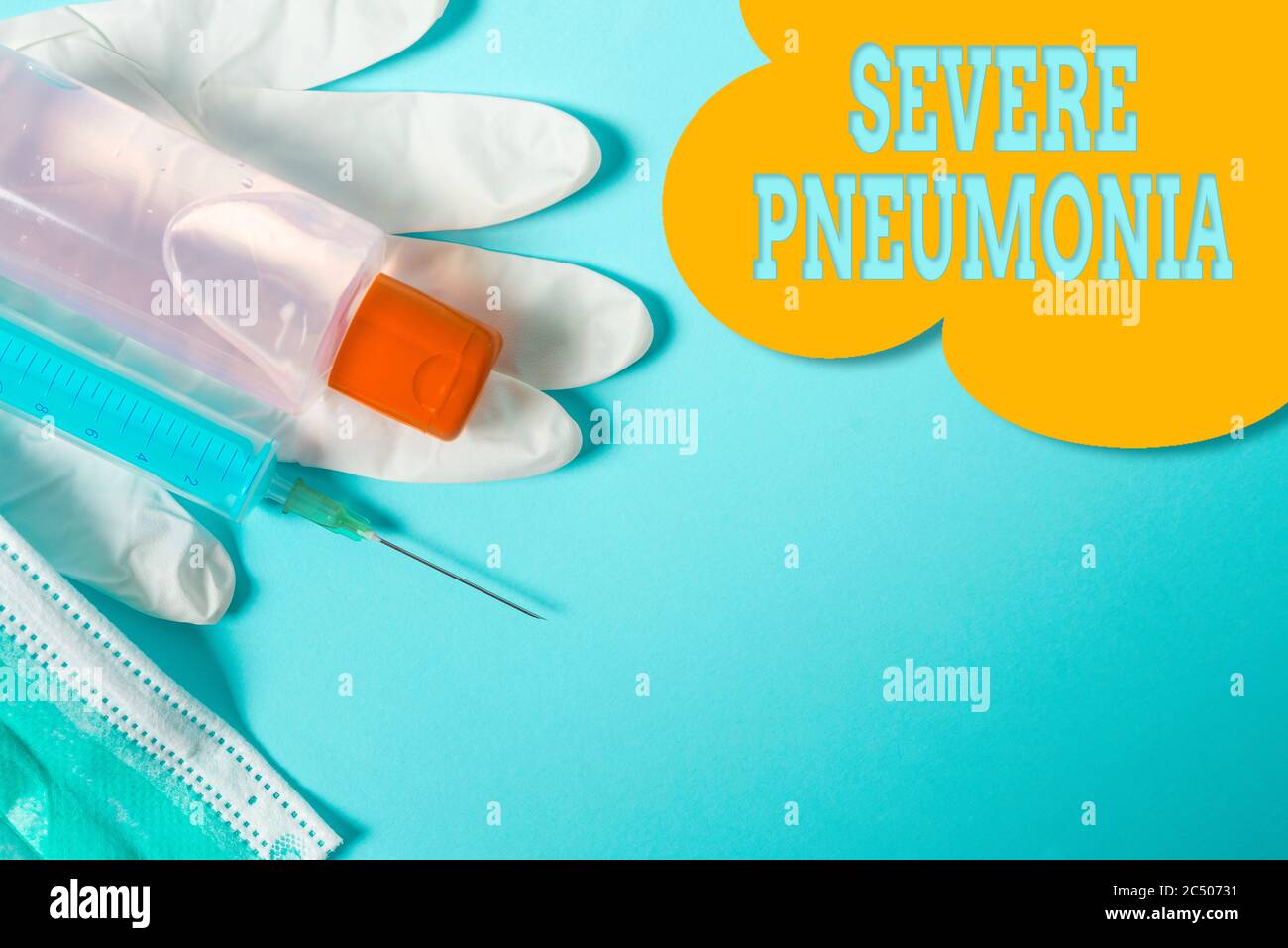 Handwriting text Severe Pneumonia. Conceptual photo acute disease that ...