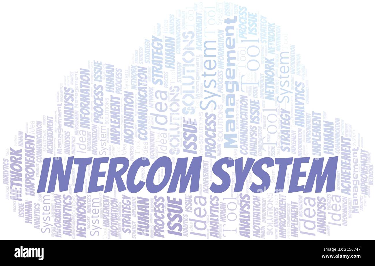 Intercom System typography vector word cloud. Wordcloud collage made ...
