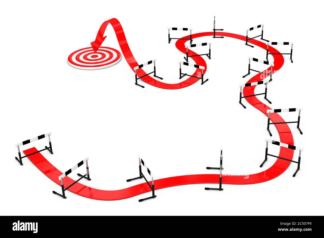 Hard Way to Target Concept. Arrow Way to Success through Athletics ...