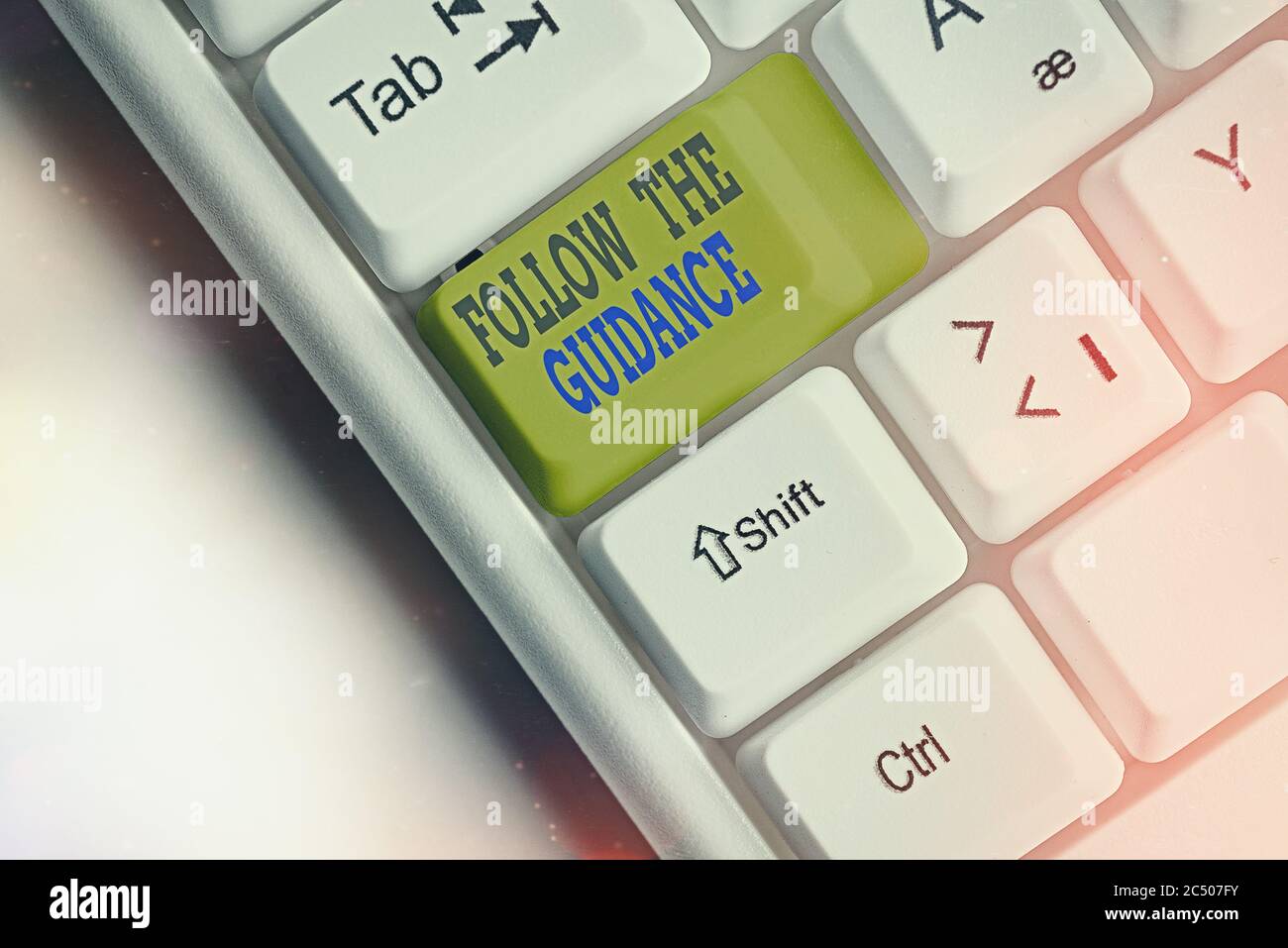 Text sign showing Follow The Guidance. Business photo showcasing ...