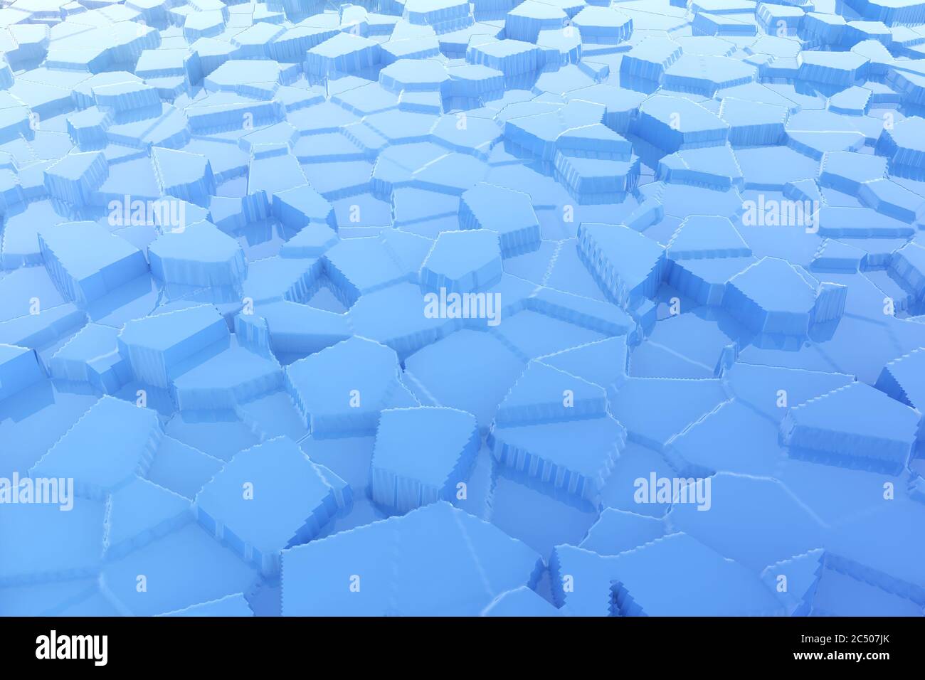 Abstract Blue Ice with Reflections extreme closeup background. 3d ...