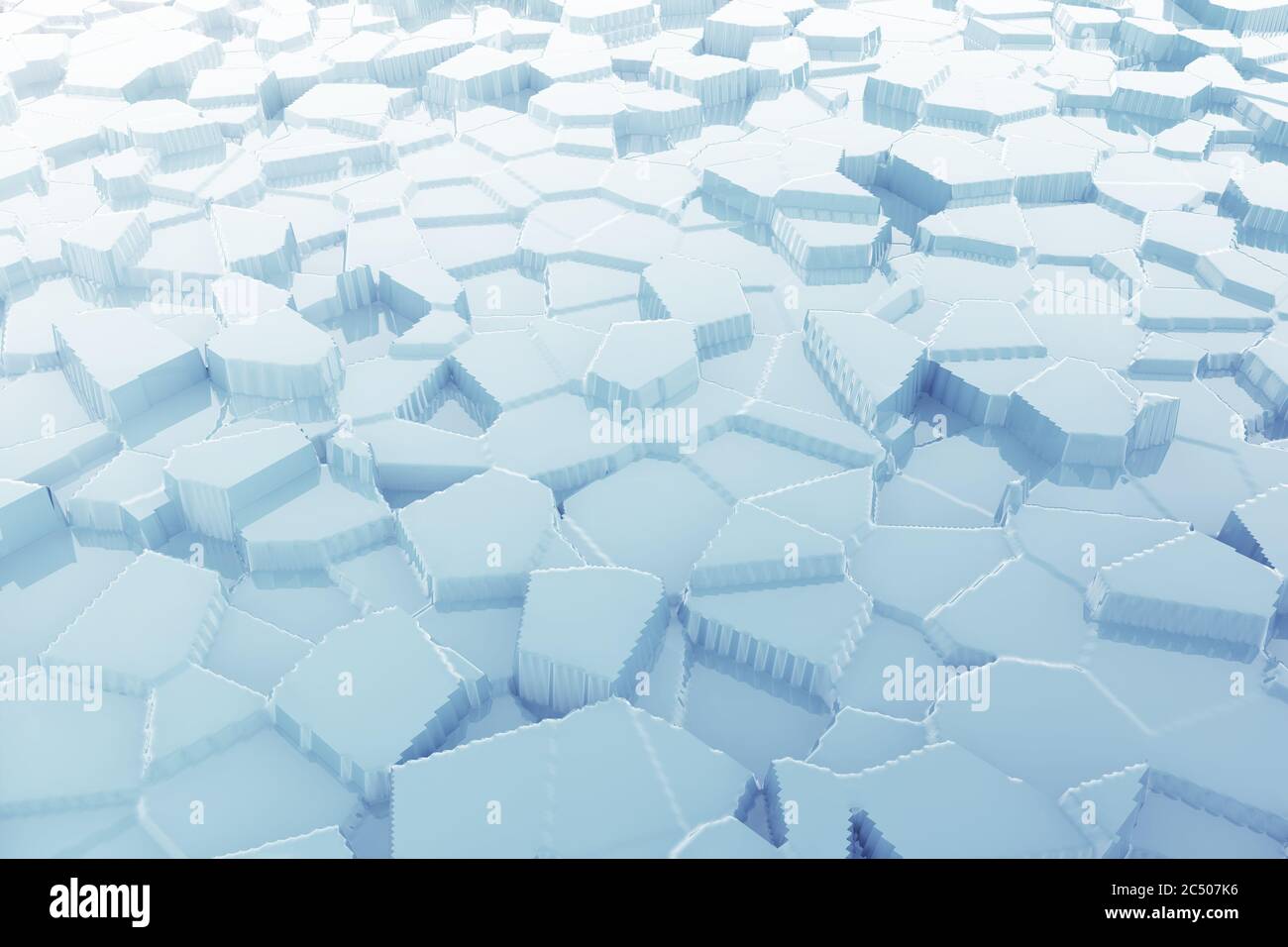 Abstract Blue Ice with Reflections extreme closeup background. 3d ...