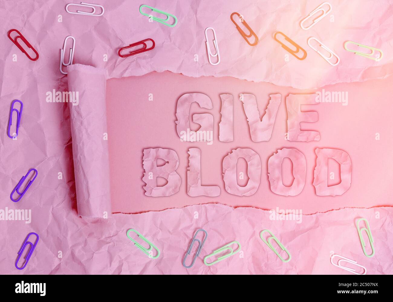 Conceptual hand writing showing Give Blood. Concept meaning an ...