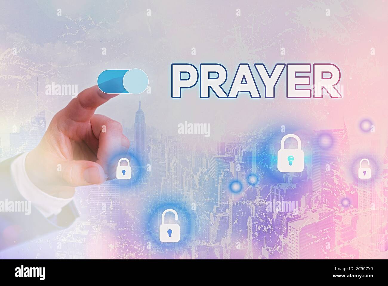 Conceptual hand writing showing Prayer. Concept meaning solemn request ...